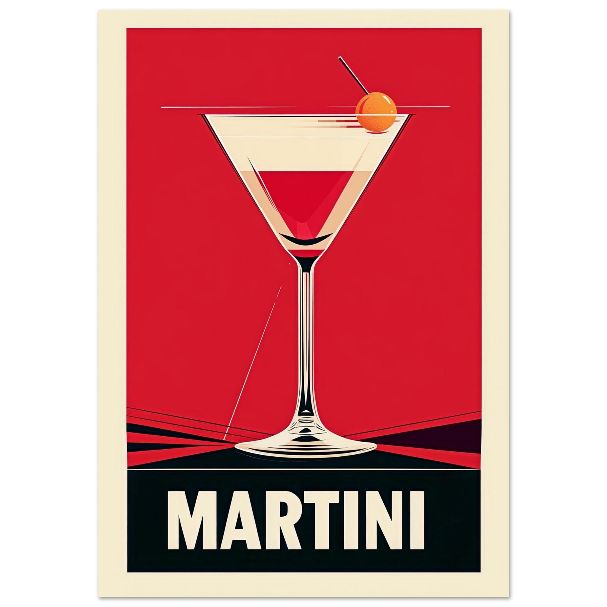 Cuadro | Poster Decorativo - RED MARTINI - Cocina - Arte Pop - Tonos ...